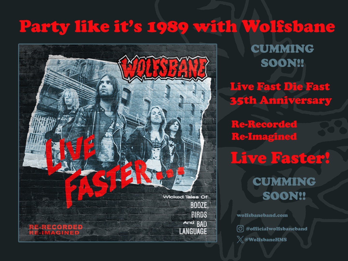Wolfsbane Announce 35th Anniversary Re-recording of Debut Album, ‘Live Faster’ – Wolfsbane