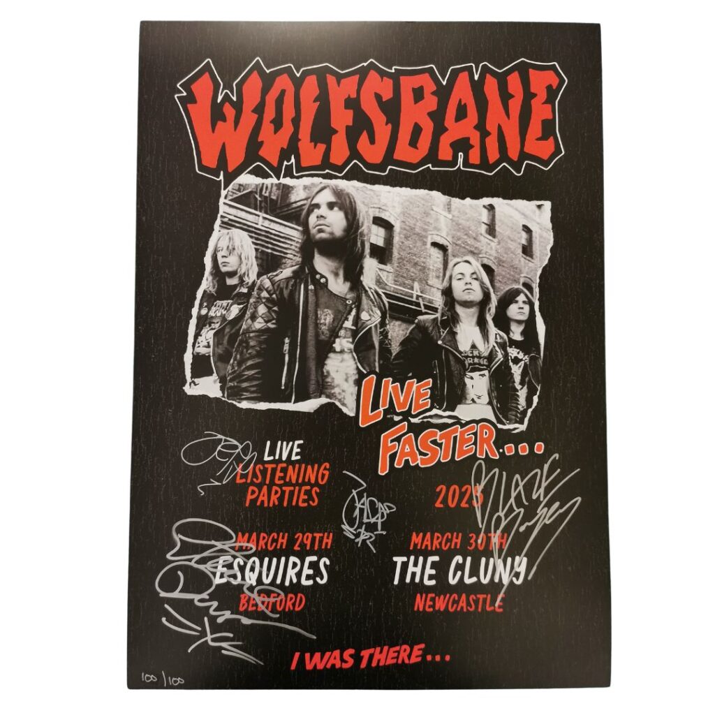 Signed Live Faster Limited Edition A2 Poster – Wolverhampton & Wakefield – Wolfsbane